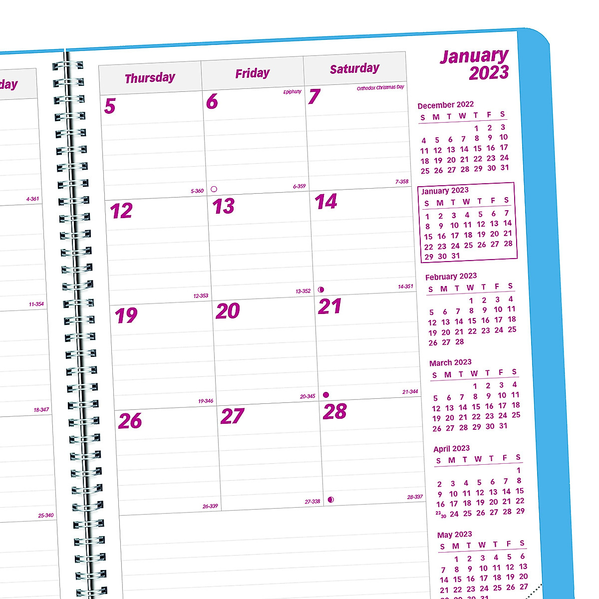 Brownline 2023 Essential Monthly Planner, 14 Months, December 2022 to January 2024, Twin-Wire Binding, 11" x 8.5", Mountain Blue (CB1262G.04-23)