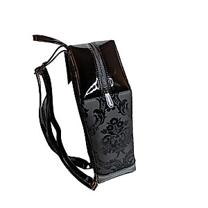 Madame Mistress Damask Black PVC Coffin Backpack by Rock Rebel