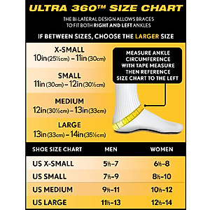 Ultra 360® Lace-Up Adjustable Ankle Brace – For Ankle Stabilization, Adjustable Compression (Large, White)