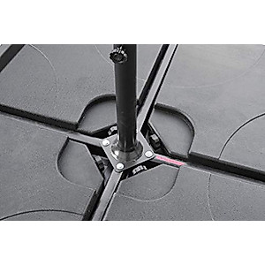 WO Home Furniture Portable Beach Patio Sunshade Stand Umbrella Base Stand Holder, Steel Universal Cross Base Stand Anchor Kit (Stand Only) (Black)