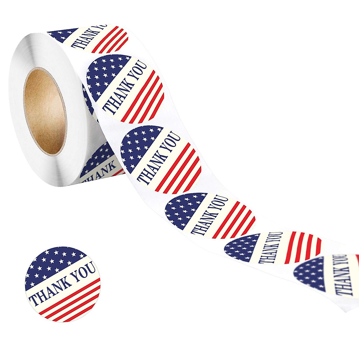 YINHEXI American Flag Thank You Stickers, 500 Labels Per Roll for Small Business Packaging, Seal Stickers (Style-A, 2inch)
