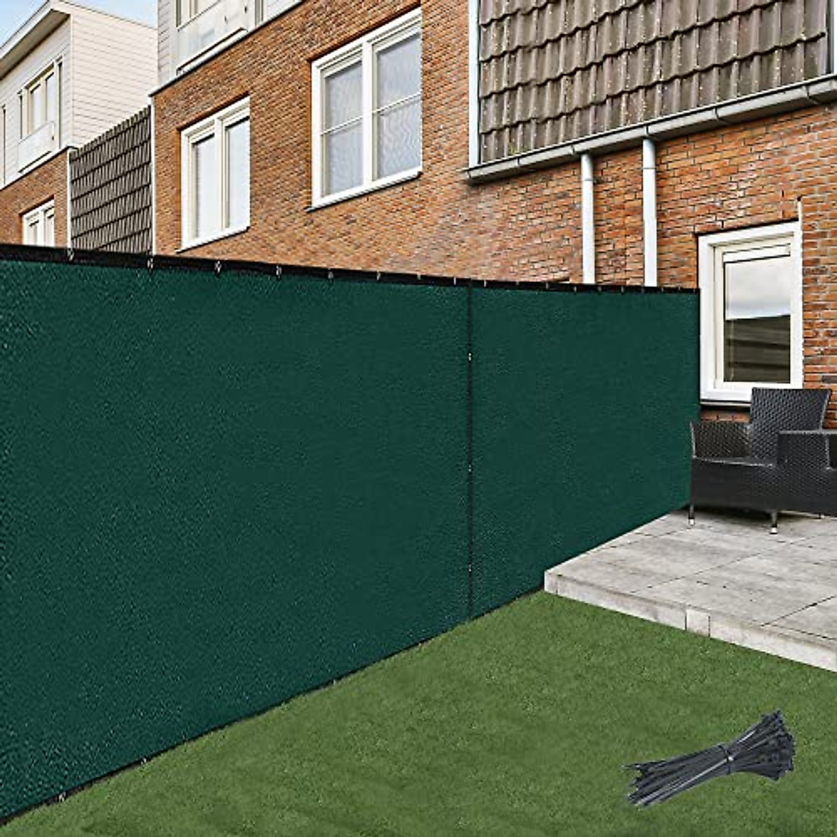 ASTEROUTDOOR Balcony and Fence Privacy Screen 4' x 50' with 90% Shade Rating - Green 170 GSM Polyethylene Fabric
