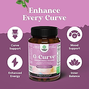 G-Curve Breast and Butt Enhancer Pills May Support Voluptuous Curves - Herbal Enhancement Pills with Horny Goat Weed for Women Saw Palmetto Extract and L-Arginine *Results May Vary