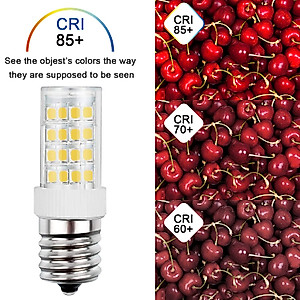 E17 LED Bulb 5W LED Microwave Light Bulb Over Stove Appliance Replacement 40W Halogen for Range Hood, Refrigerator, 120V 450LM, Daylight White 6000K, E17 Intermediate Base, Non-Dimmable, 2 Pack