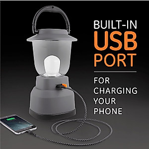 Eco Survivor EcoSurvivor LED Camping Lantern, Emergency Lantern, Battery Powered, 800 Lumens, 200 Hour Run Time, Gray, Ideal for Hiking, Outdoors, Emergency, Hurricane and Storm, 39616