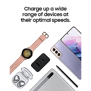 SAMSUNG 35W Dual Port Wall Charger USB C Adapter, Super Fast Charging Block for Galaxy Phones and Devices, Cable Not Included, 2021, US Version, Black