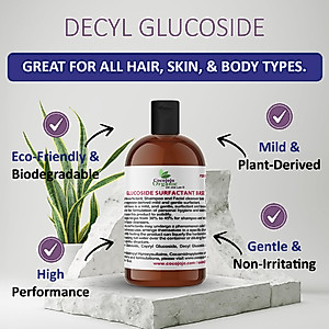 Dr Joe Lab Lauryl Glucoside Natural Surfactant - Surfactants for Soap Making, Lauryl Glucoside, DIY Shower Gel, Skin Care, Body and Face Wash, Plant Derived, Natural - 16 Oz