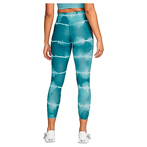 Nike Women's Mid Rise 7/8 One Luxe Leggings (US, Alpha, Small, Regular, Regular, Ash Green/Rush Orange/Clear)
