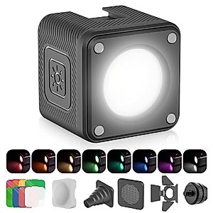 ULANZI LED Video Light Waterproof IP68 Camera Lighting Kit Mini Cube with 8 Color Gel Filters, Dimmable Portable Fill Photography Light 5500K CRI95+ for DSLR Camera Sony Canon Nikon GoPro Drones