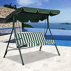 Casart Outdoor Swing Canopy Replacement 75 Inch x 52 Inch, Water-Resistant Porch Swing Cover for Garden, Patio, Yard, Green