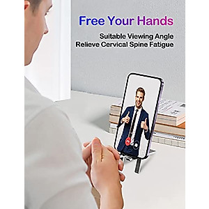 Cell Phone Stand for Desk,Adjustable Phone Stand Holder,Foldable Desk Phone Mount Stand Holder Compatible with All Mobile Phones,Portable iPhone Stand/Dock/Cradle,Versatile Phone Stand(Flat-Small)