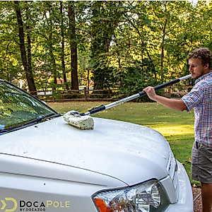 DOCA Car Wash Brush with Long Handle - Outdoor Broom for House, Deck, Patio - Soft Brush, Car Wash Brush (6+ Ft Reach)