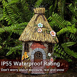 Yiosax Solar Lights Garden Decor-Easter Fairy House Decor The Village Enchanted Cottage Solar Powered Lights Yard Patio Decorations