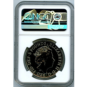 2021 GB 5PND GREAT BRITAIN QEII QUEEN'S BEASTS COMPLETER COIN FIRST RELEASES 5PD NGC MS69 DPL