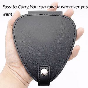 Guitar Pick Holder Case for Acoustic Electric Guitar, Variety Pack Picks Storage Pouch Box, PU Leather Guitar Plectrums Bag, Gift for Guitar Players (Case Only)