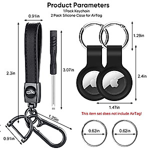 PICKBEAU 3 in 1 Leather Keychain for Men Women, Carabiner Key Ring Clip Car Key Chain With Anti Loss D-Ring