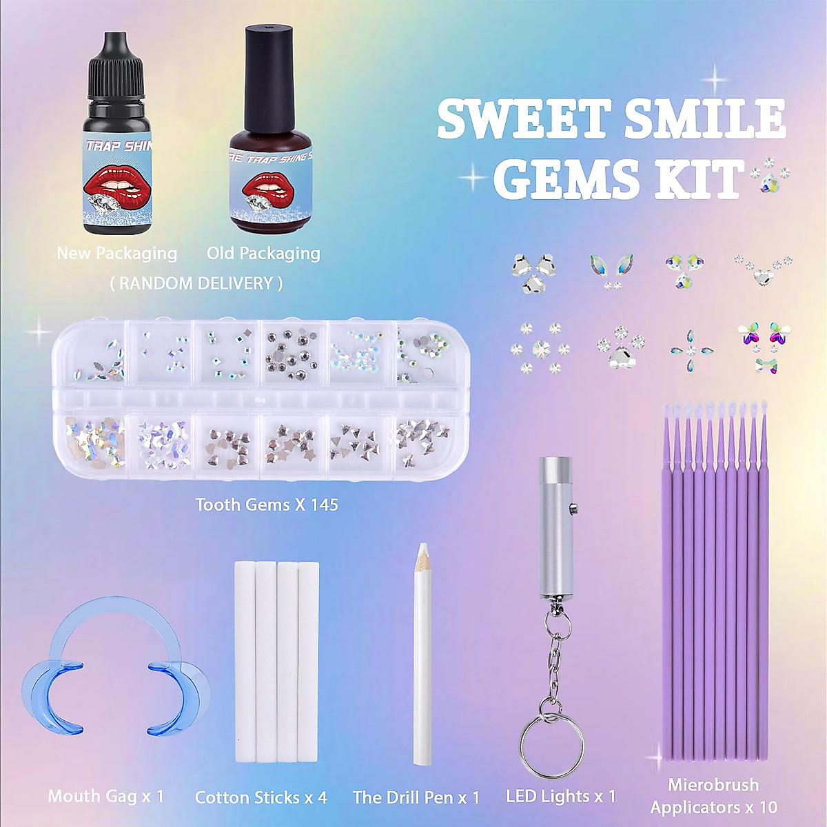 Loeland Tooth Gem Kit, DIY Crystals Jewelry Kit Teeth Gems Kit, Professional Fashionable Tooth Gems Kit for Teeth, Teeth Jewelry Starter kit
