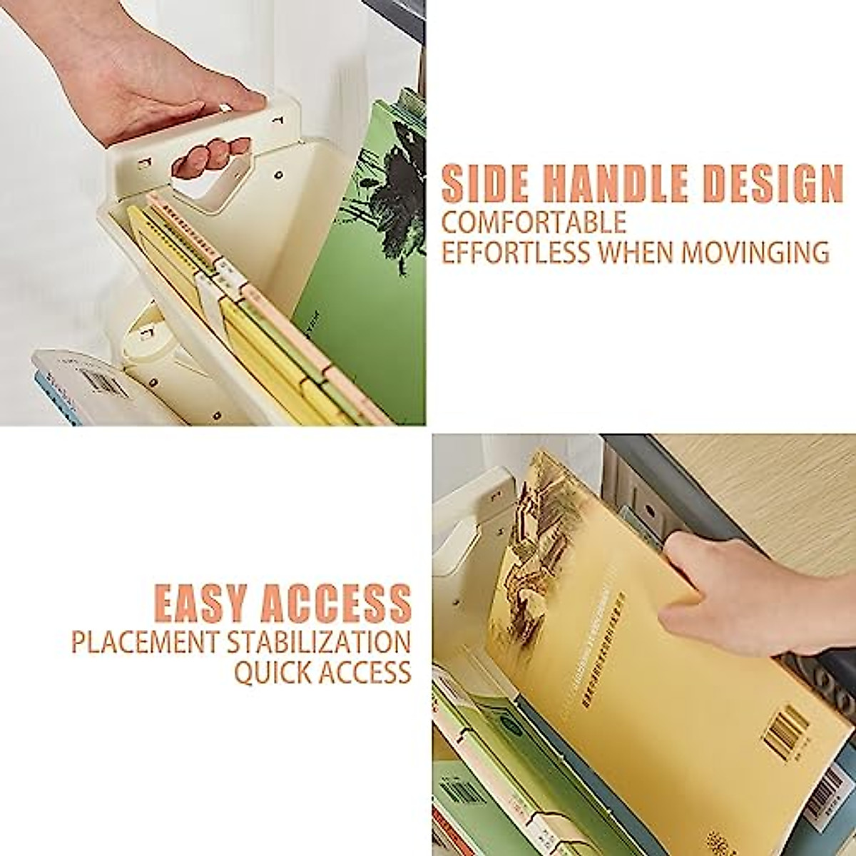 YAYLAIP Movable Bookshelf Cart, 6-Tier Large Capacity Movable Office Desk File Organizer with Wheel Multilayer Rotatable Removable Plastic Practical Rolling Covered