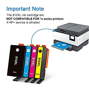 910XL 910 Ink Cartridges Combo Pack for HP 910XL 910 XL to Use with OfficeJet Pro 8025e 8035e 8028e OfficeJet 8035, 4 Pack