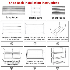 Xerhnan 4-Tier Stackable Small Shoe Rack, Lightweight Shoe Shelf Storage Organizer for Entryway, Hallway and Closet(White)