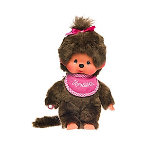 Monchhichi Classic Girl Pink Bib 20 cm