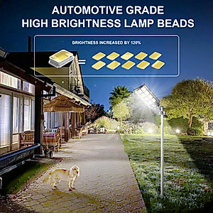 XCQMHF Solar Street Light 3200W Outdoor Solar Parking Lot Lights 300000Lumens LED Solar Street Light Waterproof IP67 Dusk to Dawn, Solar Flood Lights with Motion Sensor 3-Pack (3200W-3Pack)