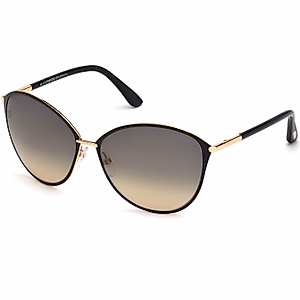 Tom Ford FT0320 Penelope 28B Rose Gold/Plastic Lens Smoke Gradient Round Sunglasses for Women + BUNDLE with Designer iWear Eyewear Kit