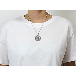 COSUMOSU Sri Yantra Sacred Geometry India Hinduism 925 Sterling Silver Talisman Pendant (Round S)