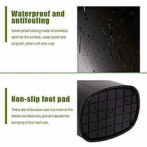 Lucky Shop 13 Gallon Kitchen Trash Can Automatic Garbage Can, Stainless Steel Waste Bin with Lid, Electronic Touch Free Motion Sensor High-Capacity Brushed Metal for Indoor, Black GL-TC-1350R-Black