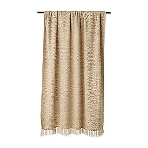 DII Rustic Farmhouse Double Diamond Woven Throw, 50x60, Stone