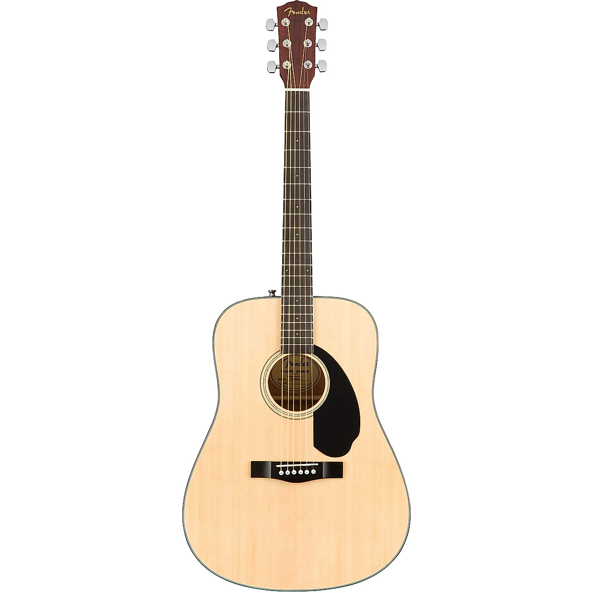 Fender CD-60S Solid Top Dreadnought Acoustic Guitar - Natural Bundle with Hard Case, Tuner, Strap, Strings, Picks, Polishing Cloth, and Austin Bazaar Instructional DVD