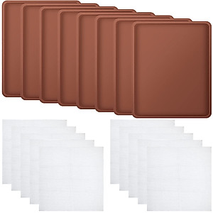 8 Pcs Silicone Dehydrator Mats 10 Pcs Mesh Screen Dehydrator Sheets Nonstick Reusable Fruit Dryer Trays for Jerky Fruit Herbs Flax Crackers Crust Tray