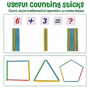 WOODMAM Wooden Abacus for Kids Math, Educational Counting Toy with Counting Sticks and Number Alphabet Cards, Preschool Learning Toys Gift for Boys Girls Age 3+ Years Old