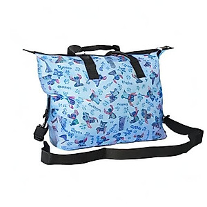 Disney Tote Duffel Bag Stitch Blue All Over Print Weekender Travel (Stitch Blue)