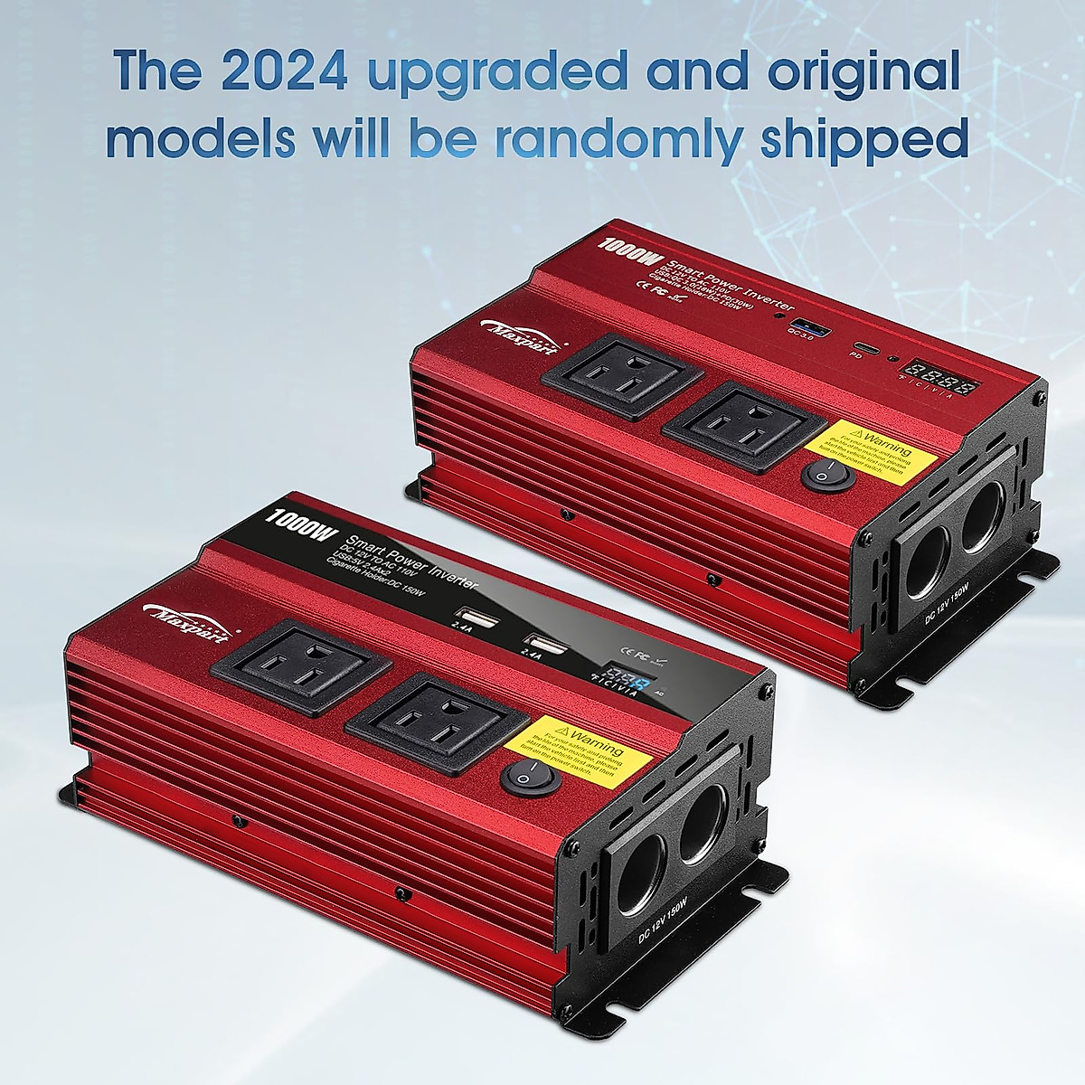 Inverter 1000W Car Power Inverters,12v DC to 110v AC Converter with Dual AC Outlets 3.0A USB and Type-C,12 Volt Inverter Car Cigarette Lighter Battery Inverter for Vehicles, Power Inversor 1000Watts