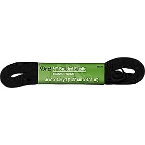 Dritz 1/2" Braided Elastic, Black