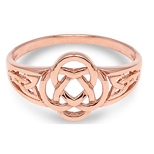 Celtic Rings Rose Gold Trinity Knot Ring (6.5)