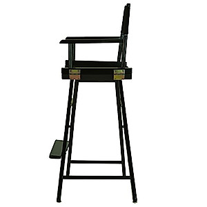 Casual Home Director's Chair ,Black Frame/Black Canvas,30" - Bar Height