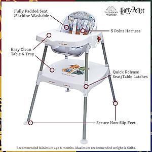 Harry Potter Magical 4-in-1 High Chair | Infant to Kids - Transfigures to Table & Chair by KidsEmbrace