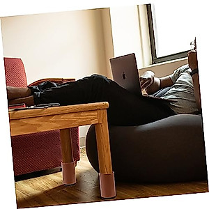 USHOBE 6 Pcs Thickened Table Mat Plastic Chair Circle Chair Sofa Protector Bed Desk Foot Sleeve Bed Riser Chair Leg Mat Chair Feet Caps Furniture Accessory Cabinet Brown Accessories