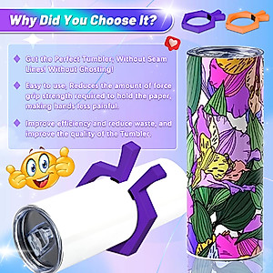 4pcs Pinch Perfect Tumbler Clamp Tool, Sublimation Tumblers Pinch with Heat Tape and Tumblers Width Measurer for Tumblers, Clamp Grip Tool for 20 Oz Sublimation Blanks Tumblers Skinny Straight