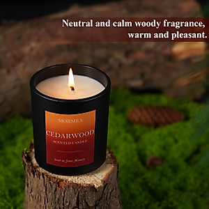 MORMEA Scented Candles, Cedarwood Aromatherapy Candles for Home Scented, Natural Soy Wax Candles, 8oz Long Lasting Candles for Men & Women, Jar Candles for Birthday & Holiday