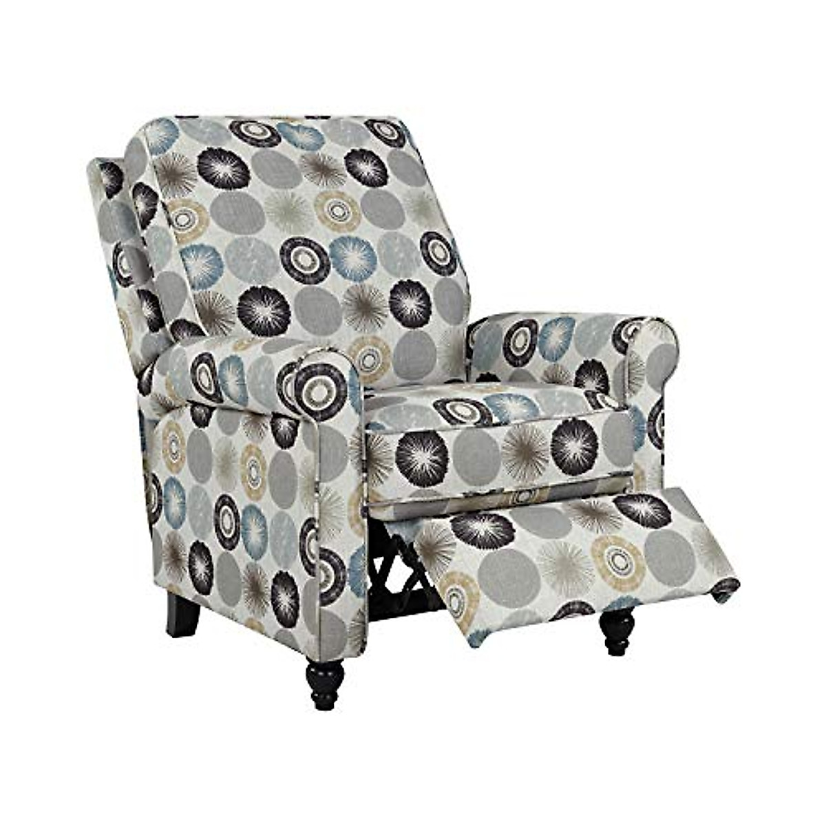 Domesis Chester - Fabric Hill -ush Back Recliner Chair, Taupe Multi-Starburst