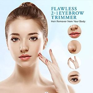 REMEDEN Rechargeable Eyebrow & Face Trimmer, and Facial Hair Remover Shaver for Women Painless/Safe/Quickly Removal Tool，Shaper You White