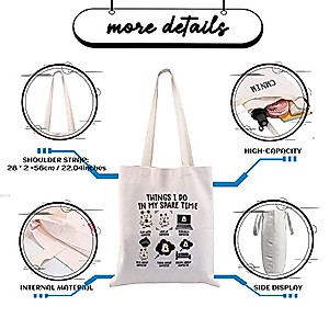 CMNIM Best Hamster Mom Ever Tote Bag Things I Do In My Spare Time Hamster Pet Owner Gifts for Hamster Lover Reusable Shopping Bag (Beat Hamster Mom Ever Tote Bag)
