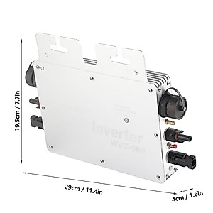 600W WIFI Control Power Inverters, Automatic Identification Solar Power Grid Tie Micro Inverter AC120 230V(Silver US Plug)