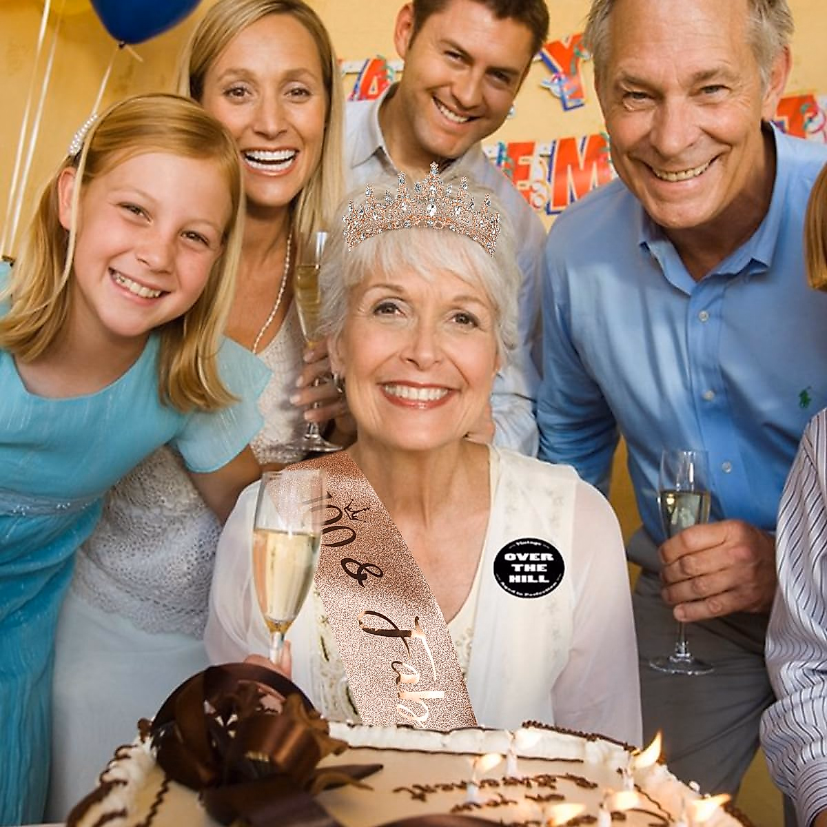 TOBATOBA 100th Birthday Decorations for Women, Rose Gold 100th Birthday Sash and Tiara for Women, 100 & Fabulous Birthday Decorations, Happy 100th Birthday Party Supplies Gift for Women