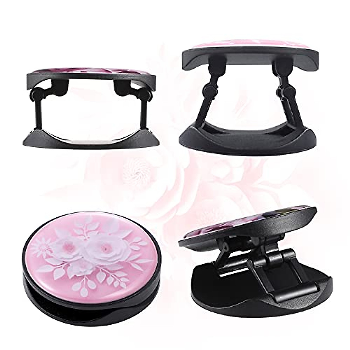 4 Pieces Paper Flowers Phone Grip Holders Flower Pattern Finger Expanding Stand Holder Expanding Grip Widely Compatible with Most Phones and Cases Collapsible Grip for Phones and Tablets