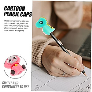 VILLCASE 150 Pcs Pencil Cap Pen Case Sensory Small Pencil Caps Fruit Pencil Toppers Adorable Pencil Protectors Animal Pencil Caps Cartoon Pen Sleeves Child Mini Pointed Hat