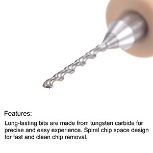 uxcell Micro PCB Drill Bit Set, 1/8" Shank 0.1mm-1.0mm Solid Tungsten Carbide CNC Engraving Print Circuit Board Drill Bits Rotary Tool 10pcs